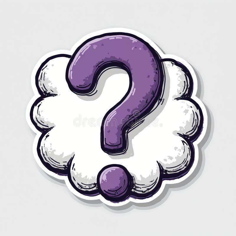 Cartoon Question Mark Inside Thought Bubble Like a Distressed Worn ...