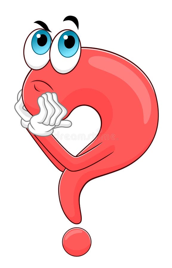 Cartoon Question Mark Ponder Stock Vector - Illustration of funny, mark ...