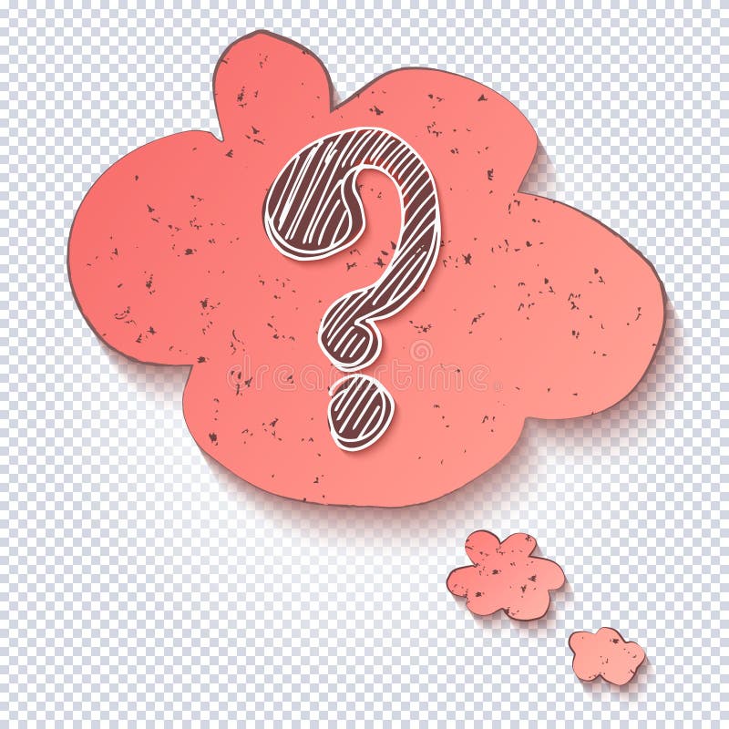 Cartoon Question Mark with Thought Bubble Stock Illustration ...