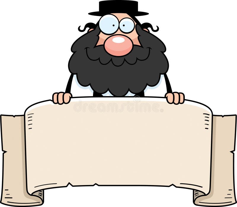 Cartoon Rabbi Banner stock vector. Illustration of sign - 47714819