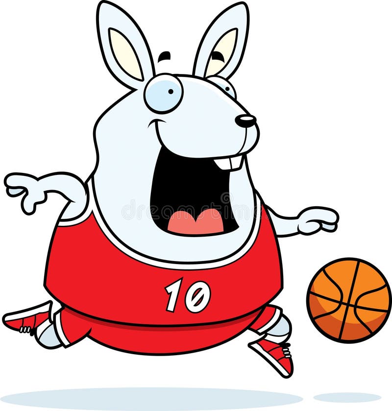 Cartoon Rabbit Basketball stock vector. Illustration of clip - 47478819