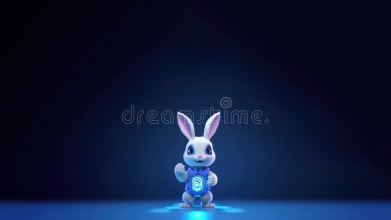 Cartoon Rabbit Character Design Blue Background. Generative AI Stock ...