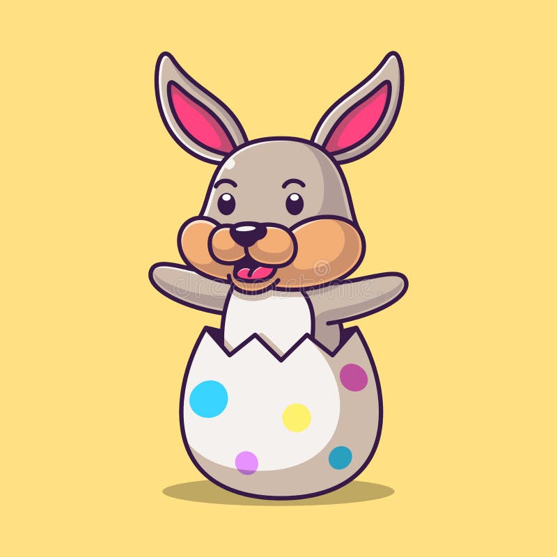 Cartoon rabbit in egg stock illustration. Illustration of hunt - 209070406