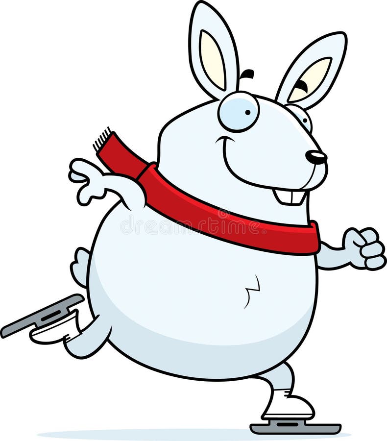 Cartoon Rabbit Ice Skating stock vector. Illustration of hare - 47478401