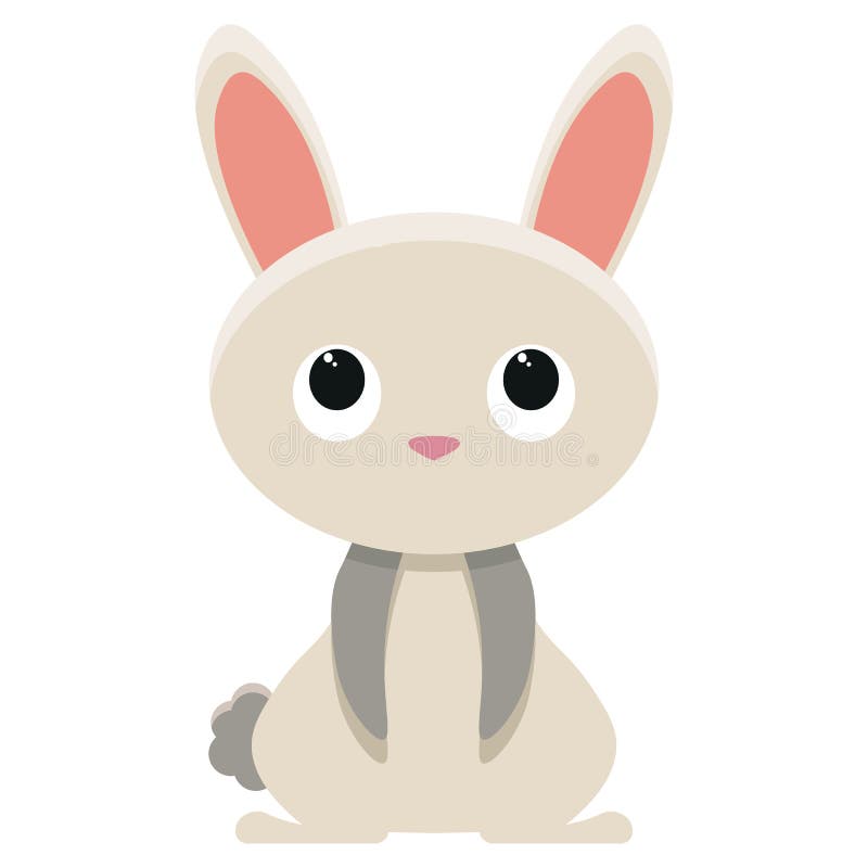 Cartoon Rabbit Isolated on White Background Stock Illustration ...