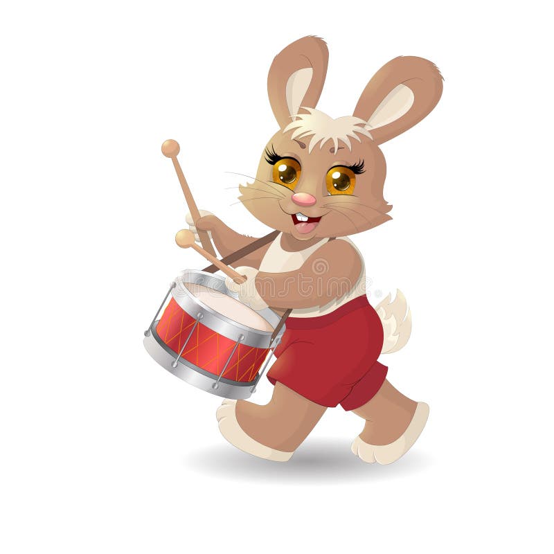 Cartoon Rabbit Musician. Vector Stock Vector - Illustration of artist ...