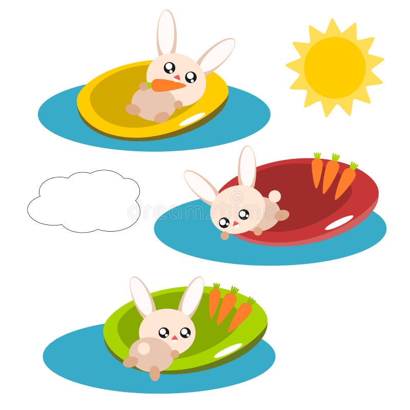 Cartoon Rabbit in the Pool Illustration Stock Vector - Illustration of ...
