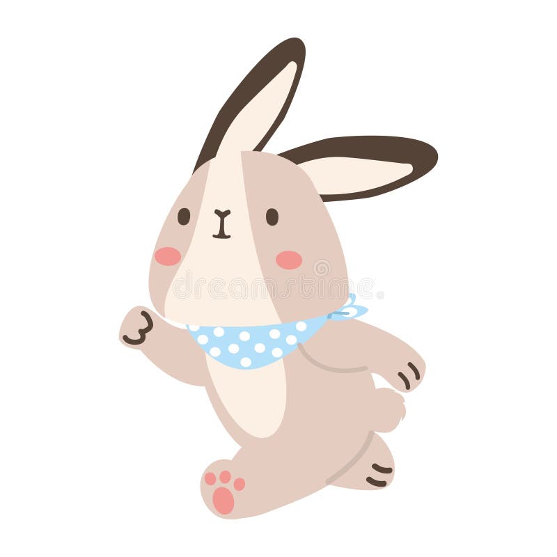 A Cartoon Rabbit is Running Stock Vector - Illustration of bunny, laugh ...