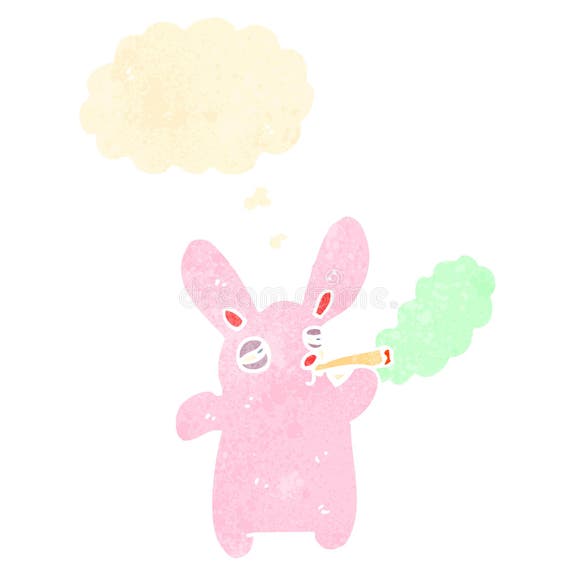 Cartoon Rabbit Smoking Marijuana Cigarette Stock Vector - Illustration ...