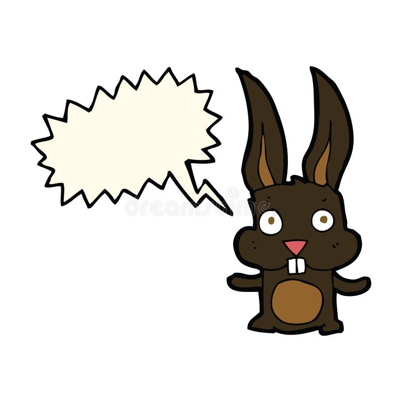 Cartoon Rabbit with Speech Bubble Stock Illustration - Illustration of ...