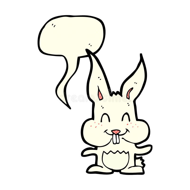 Cartoon Rabbit with Speech Bubble Stock Illustration - Illustration of ...