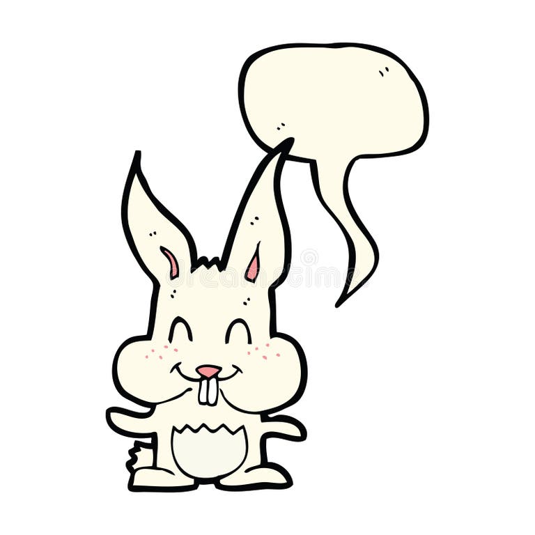 Cartoon Rabbit with Speech Bubble Stock Illustration - Illustration of ...