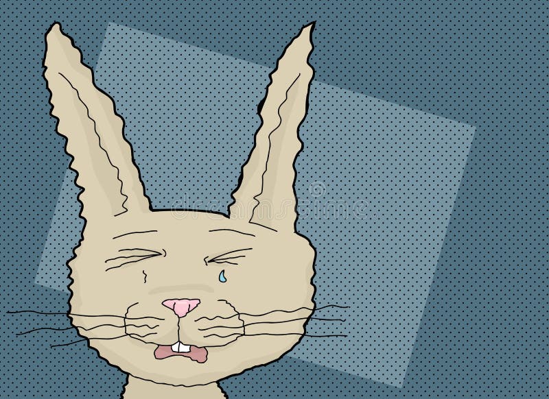 Crying Rabbit with Thought Bubble Stock Illustration - Illustration of ...