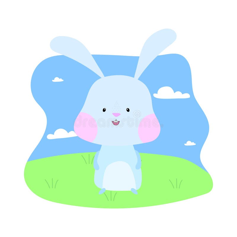 Rabbit Character Design. Cute White Bunny with Carrot. Rabbit Cartoon ...