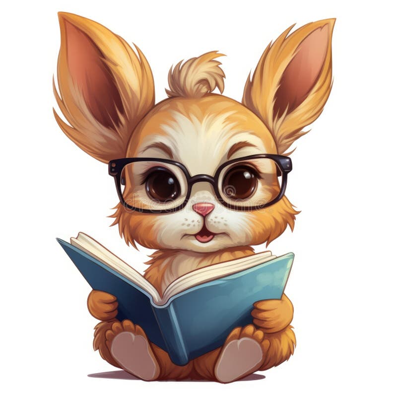 Cartoon Rabbit Reading Book Stock Illustrations – 507 Cartoon Rabbit ...