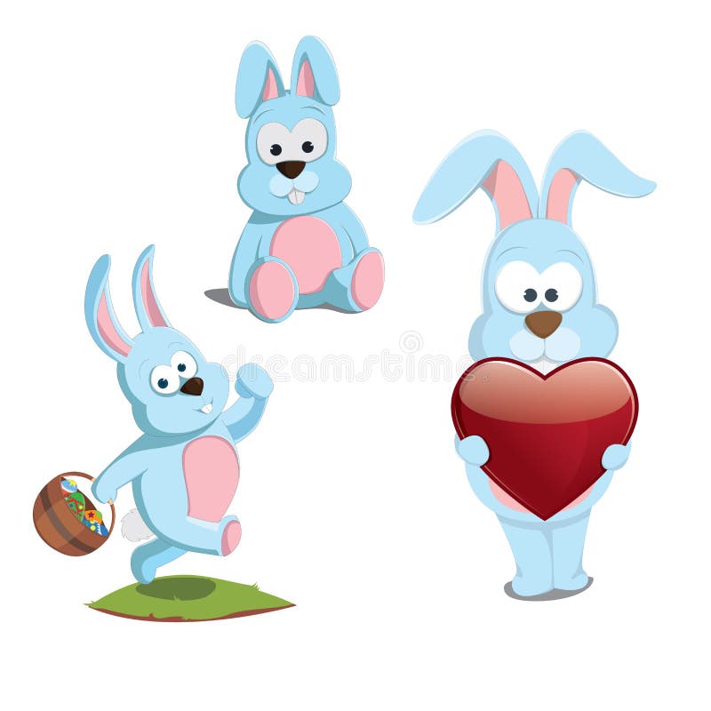 Cartoon rabbits stock vector. Illustration of heart, character - 51131439