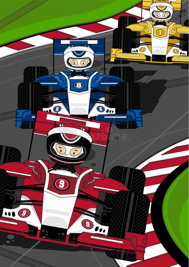 Cartoon Racing Car stock vector. Illustration of motorracing - 94557963