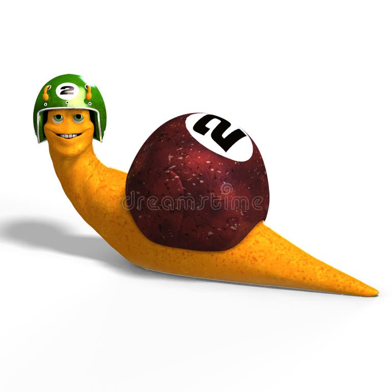 Cartoon Racing Snail stock illustration. Illustration of cochlea - 6985718