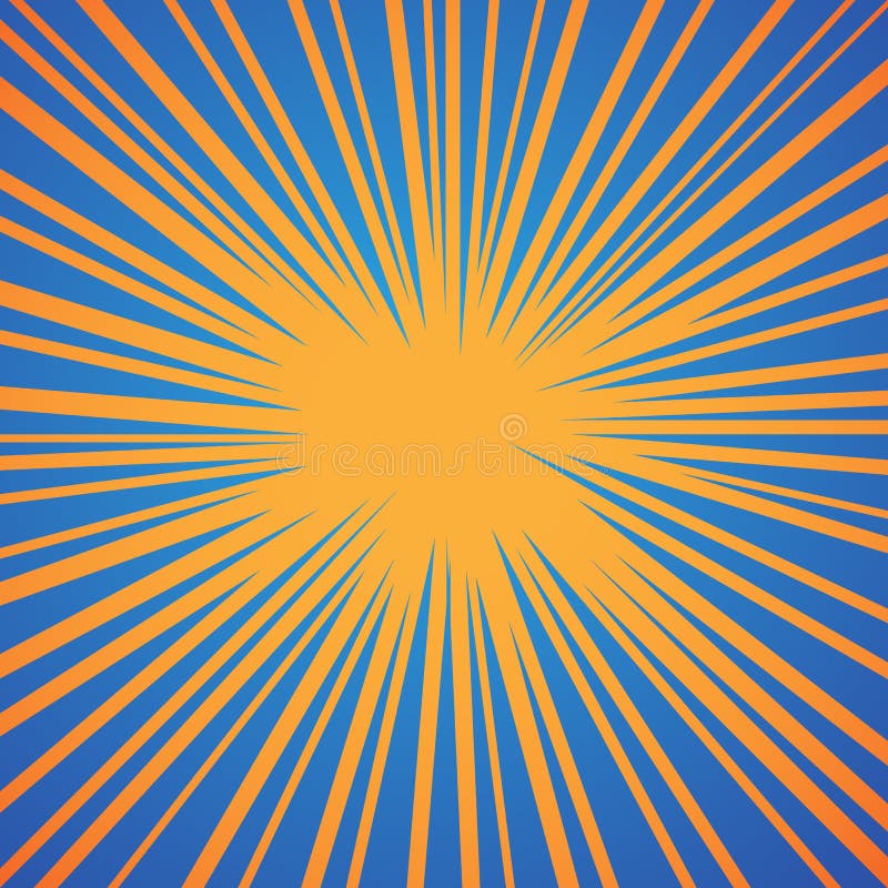 Cartoon Radial Blue Speed Lines Effect, Vector Illustration Stock ...