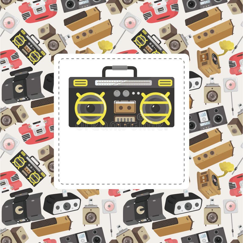 Cartoon radio stickers stock vector. Illustration of audio - 24311417