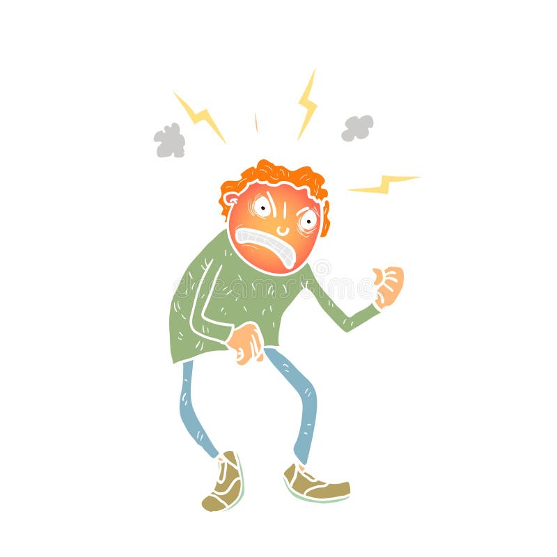 Cartoon Rage on Paper Note, Vector Illustration Stock Vector ...