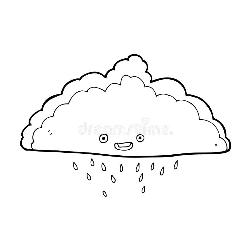 Line Drawing Cartoon Rain Cloud - Free Photo from StockFreeImages
