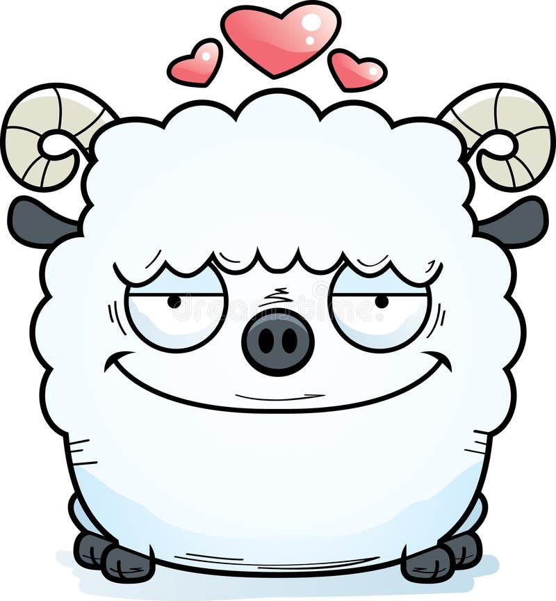 Cartoon Ram in Love stock vector. Illustration of sheep - 115759670