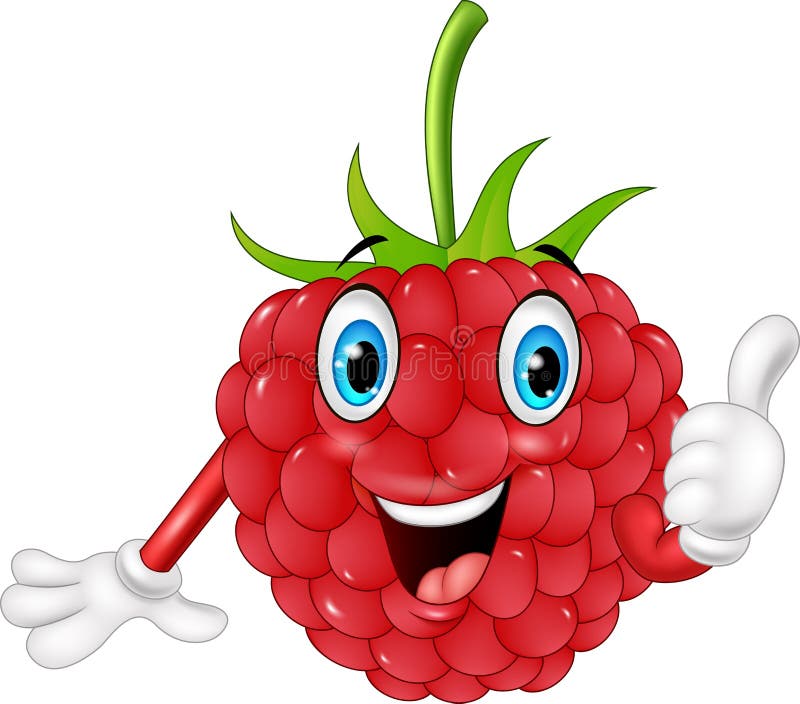 Cartoon Raspberry Giving Thumbs Up Stock Vector - Illustration of plant ...