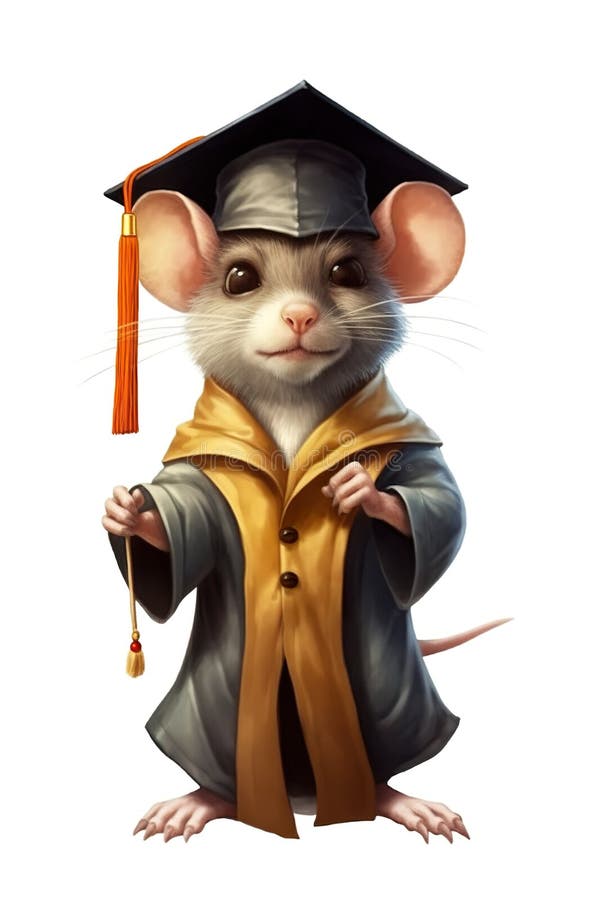 A Cartoon Rat Dressed in a Graduation Gown. Generative AI Image. Stock ...