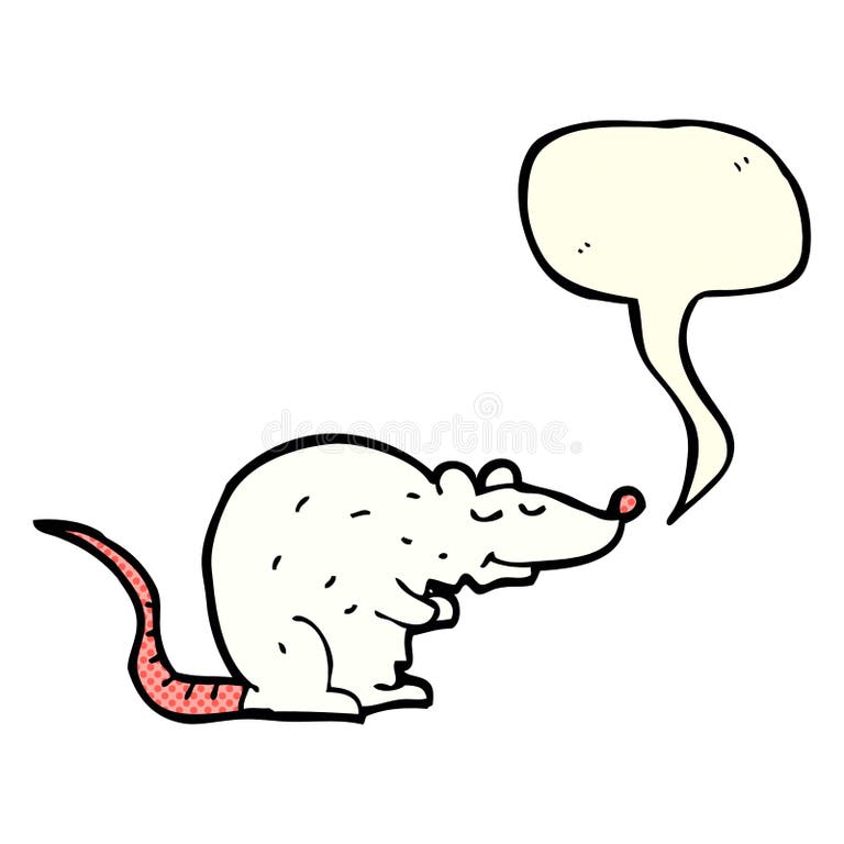 Cartoon Rat with Speech Bubble Stock Illustration - Illustration of ...