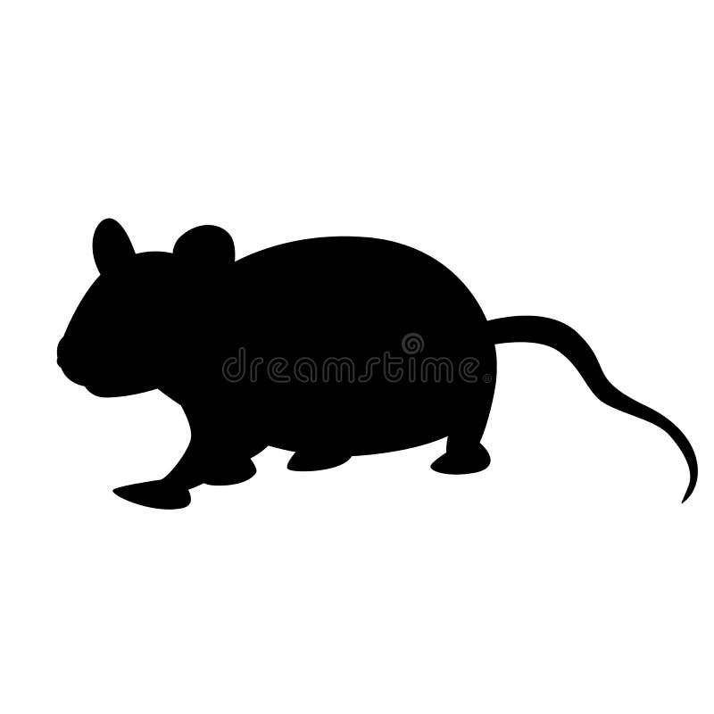 Cartoon Rat Vector Illustration Black Silhouette Profile Stock Vector ...