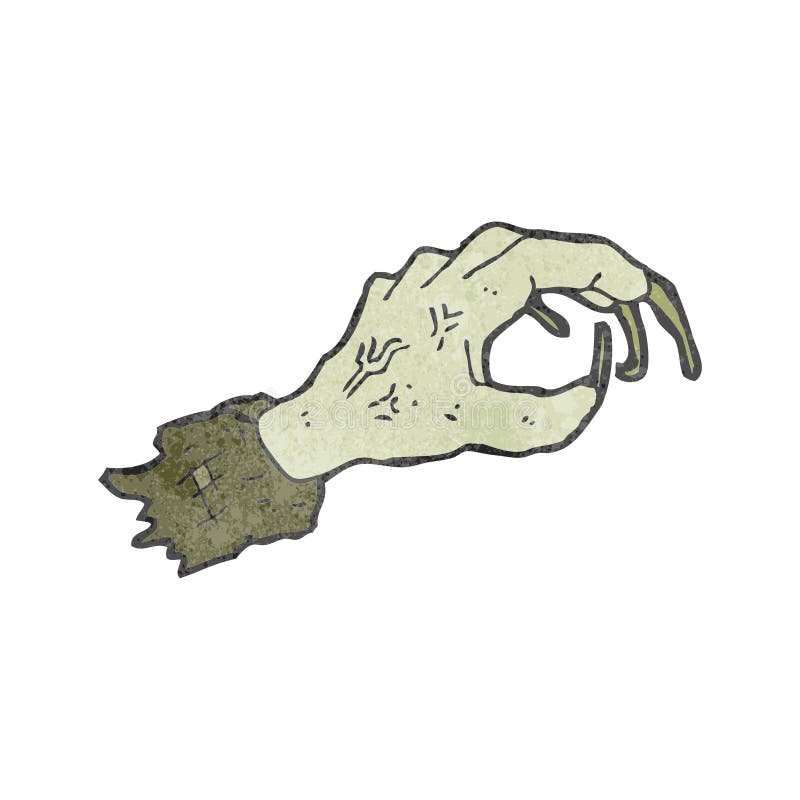 Vector Illustration Creepy Zombie Hand Reaching Stock