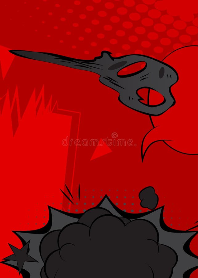 Cartoon Red and Black Background, Comic Book Backdrop. Stock Vector ...