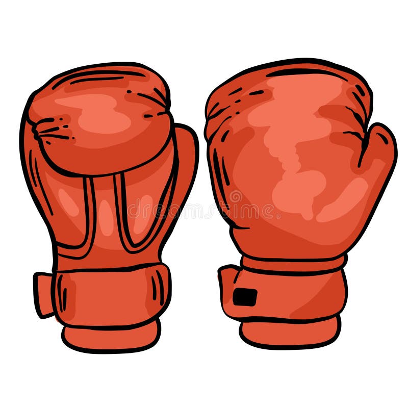 Cartoon Red Boxing Glove Icon, Front and Back. Isolated Vector ...