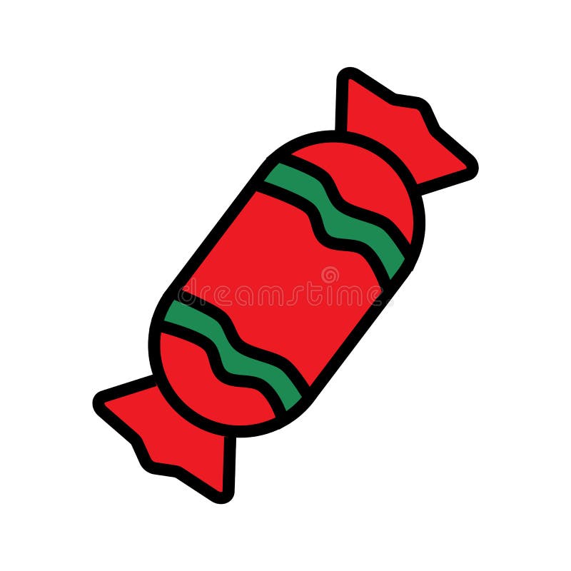 Cartoon Red Candy Icon. Sweet Vector Illustration Isolated on White ...