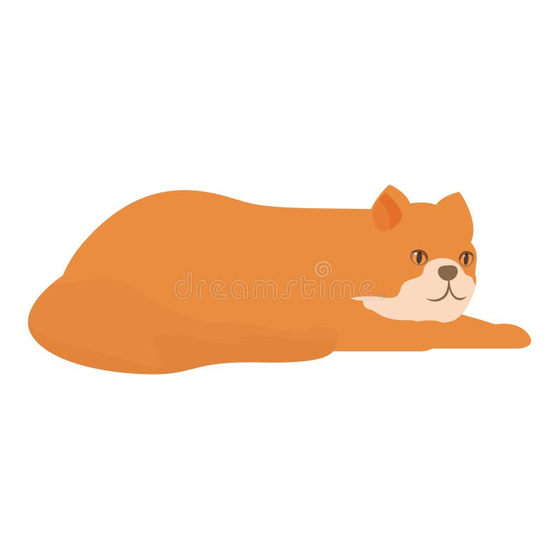 Cartoon Red Cat Lying Down And Stretching Its Paws Stock Vector Illustration Of Rest Paws