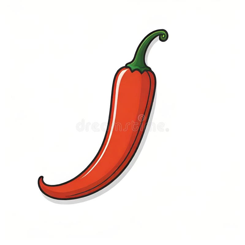 Chili Pepper with a Cartoon Face. Illustration Stock Illustration ...
