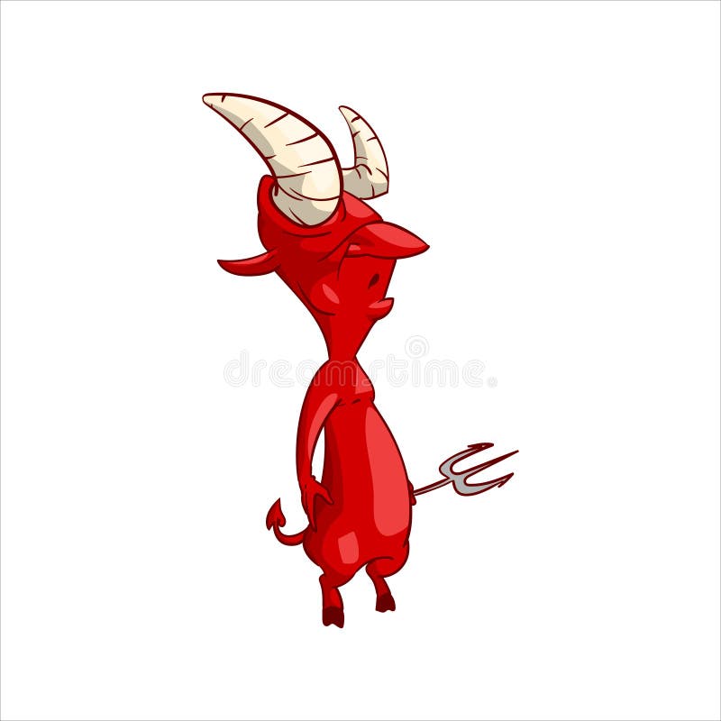 Cartoon red demon stock vector. Illustration of running - 80161779