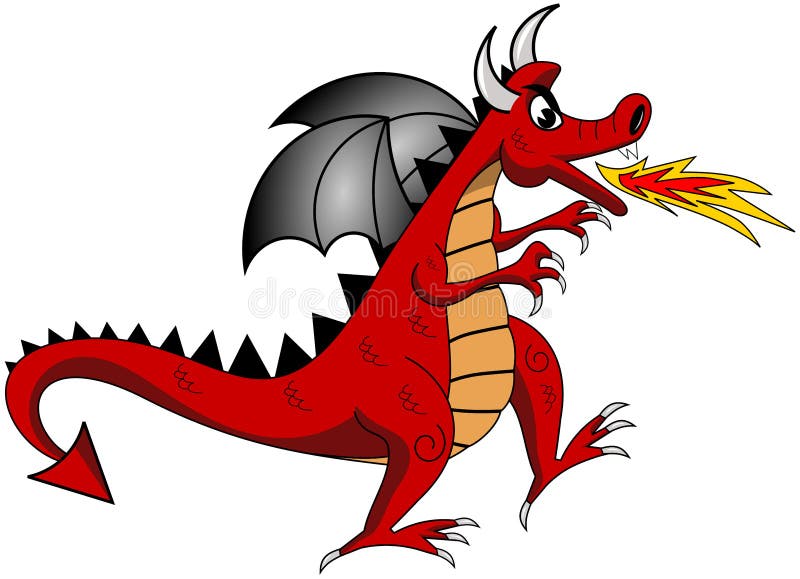 Cartoon dragon fire stock vector. Illustration of startled - 32465550