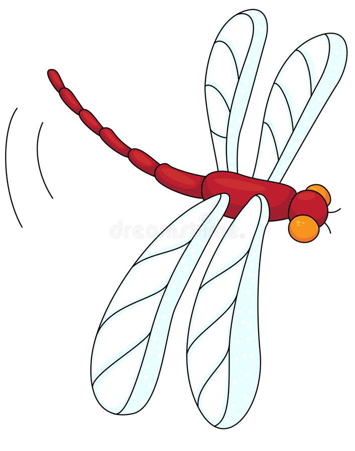 Cartoon red dragonfly. stock vector. Illustration of join - 71007786