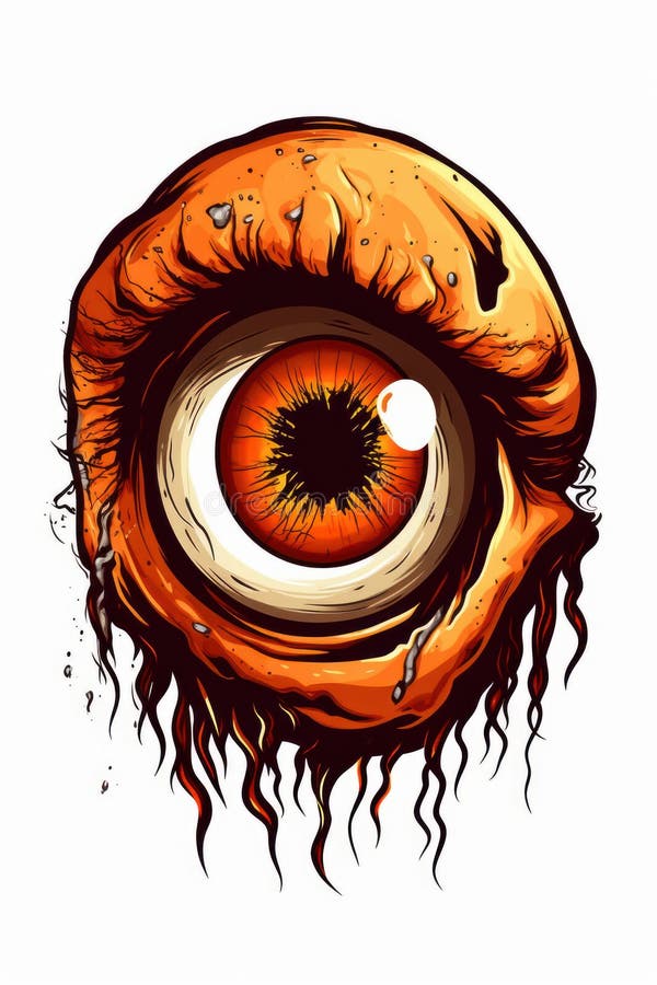 Cartoon of a Red Eye. Halloween Illustration. Stock Illustration ...