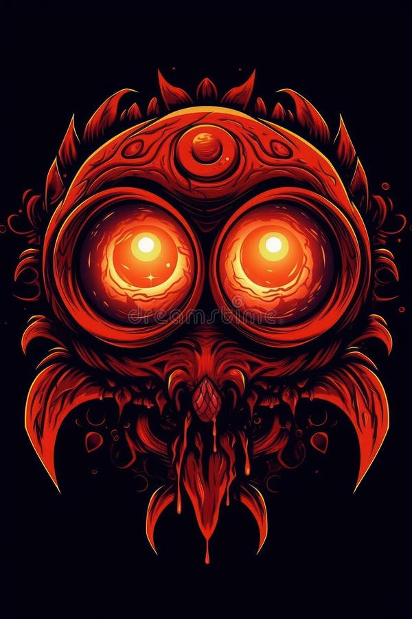 Cartoon of a Red Eye. Halloween Illustration. Stock Illustration ...