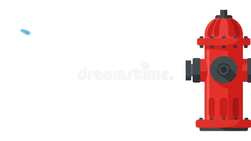 Cartoon Red Fire Hydrant Isolated on White Background Stock Footage ...