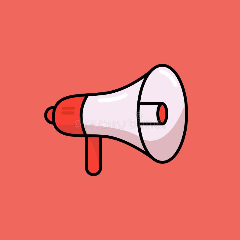 Cartoon Red Megaphone Vector Illustration. Megaphone Flat Illustration ...