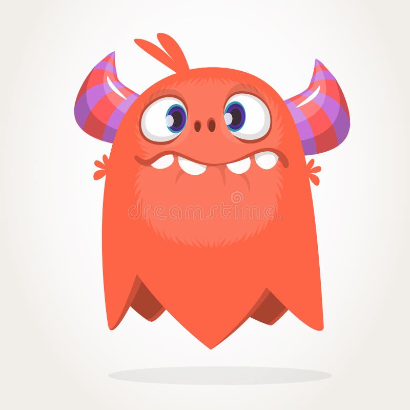 Cartoon Red Monster Character. Vector Illustration. Stock Vector ...