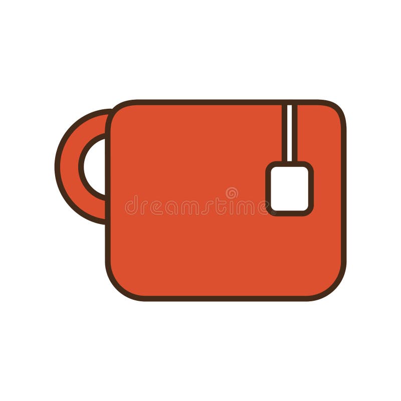 Cartoon Red Mug Tea Hot Drink Office Stock Illustration - Illustration ...