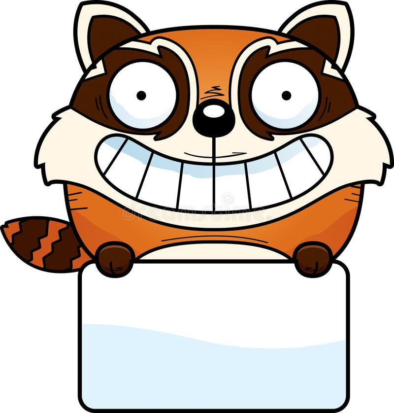 Cartoon Red Panda Sign stock vector. Illustration of sign - 116225646