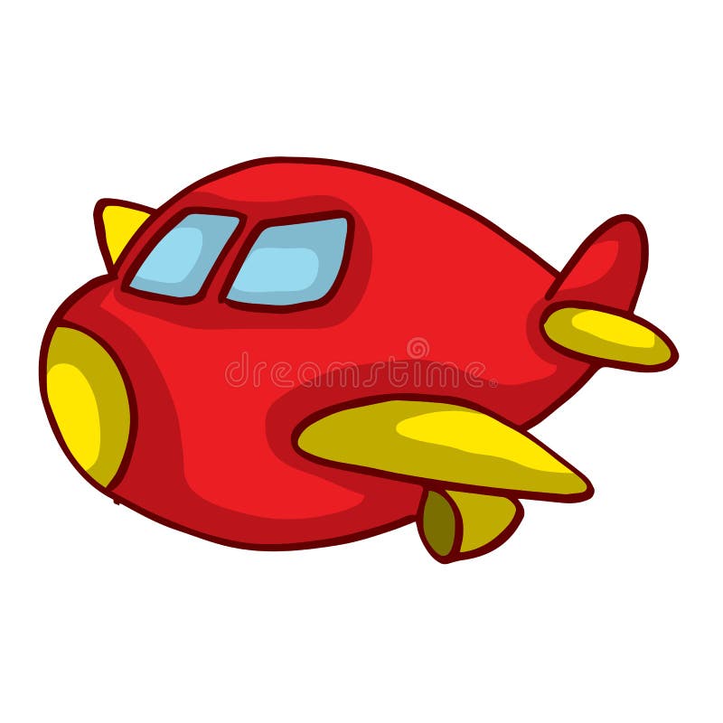 Cartoon Red Plane for Kids Design Stock Vector - Illustration of flight ...
