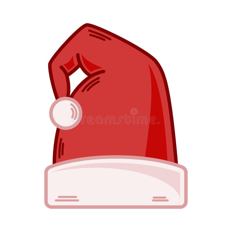 Cartoon Red Santa Hat Illustration Stock Vector - Illustration of ...