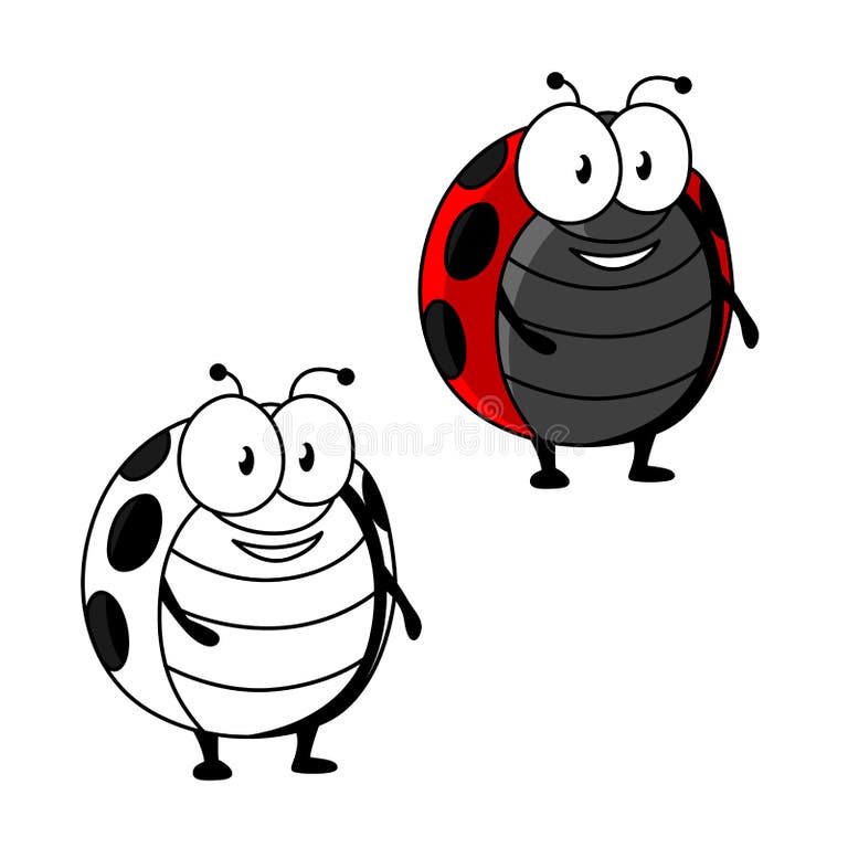Red Spotted Ladybug Cartoon Character Stock Illustrations 153 Red